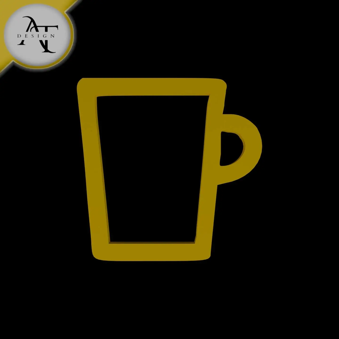 Free Digital Art STL Download - Simple Coffee Cup Symbol - 2D Artby AT ...