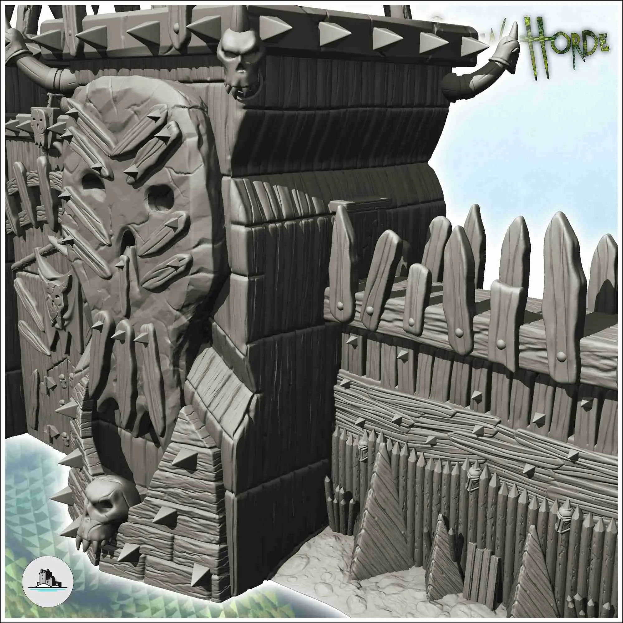 Other STL Download - Great orc wall with shooting platforms and wooden ...