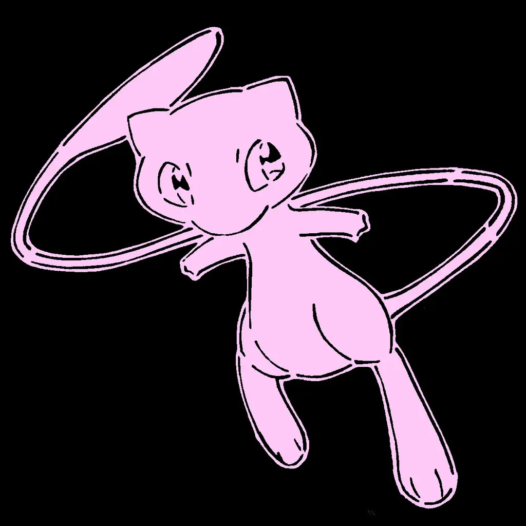 Free Digital Art STL Download - 151 Mew stencil + 2Dby SMT_M 🦊