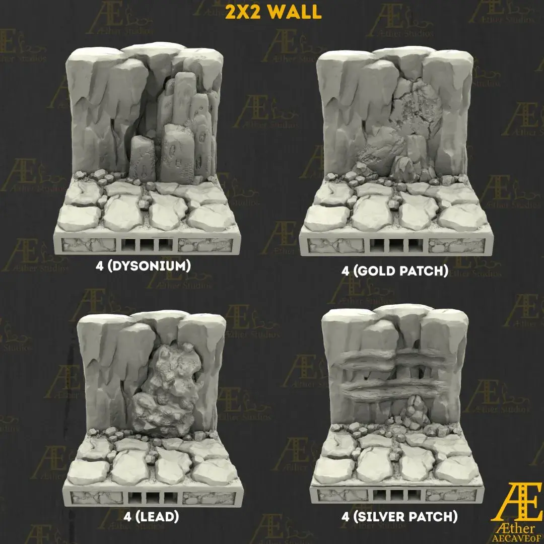 Props & Terrain STL Download - AECAVE0F - Rich Ore Cavernsby Aether Studios
