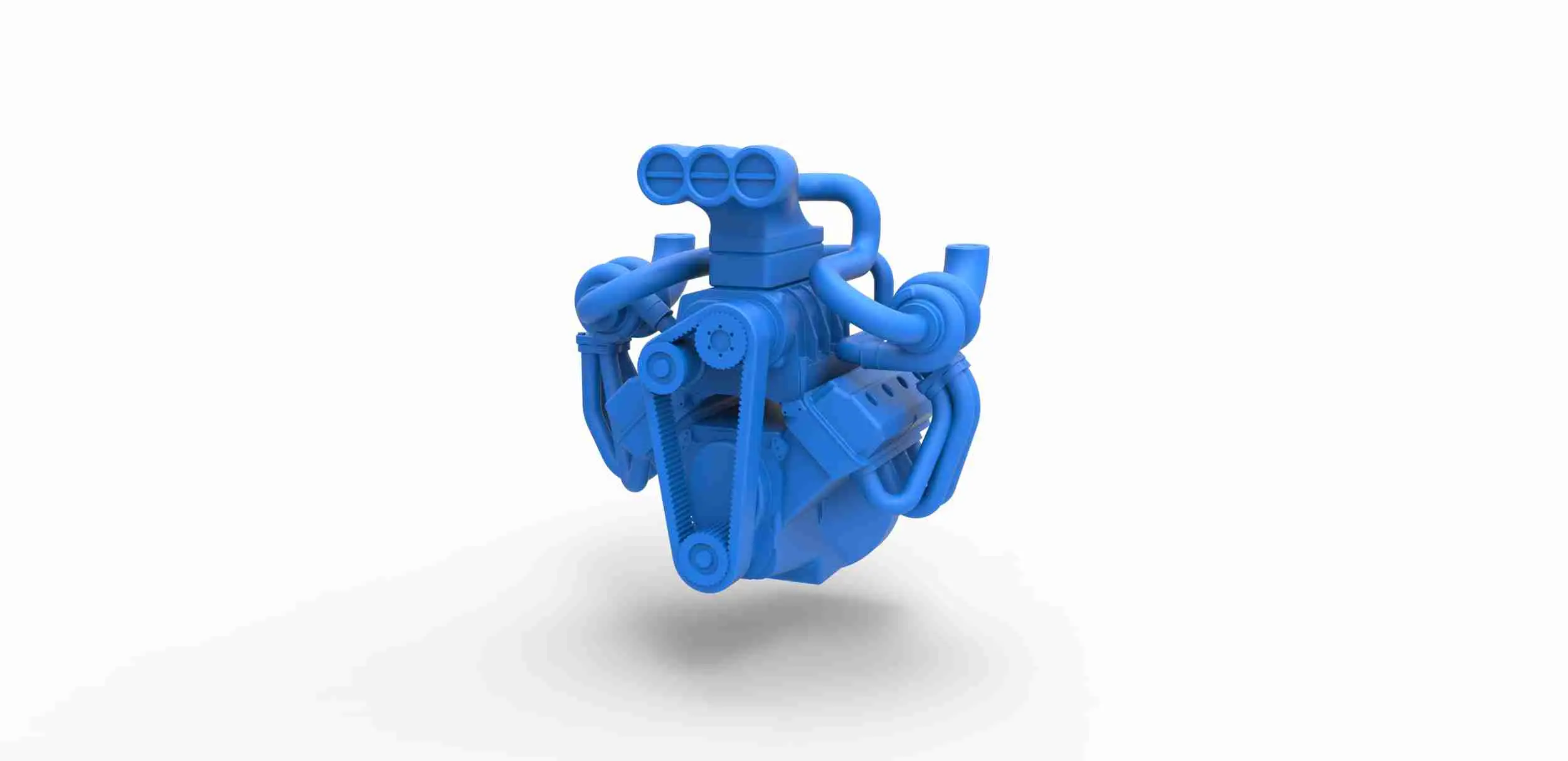 Vehicles & Machinery STL Download - Twin turbo supercharged V8 Engine ...