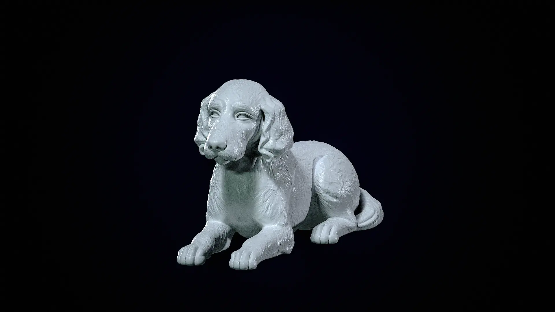 Other STL Téléchargement - Cocker spaniel lying dog model - 3D print ...