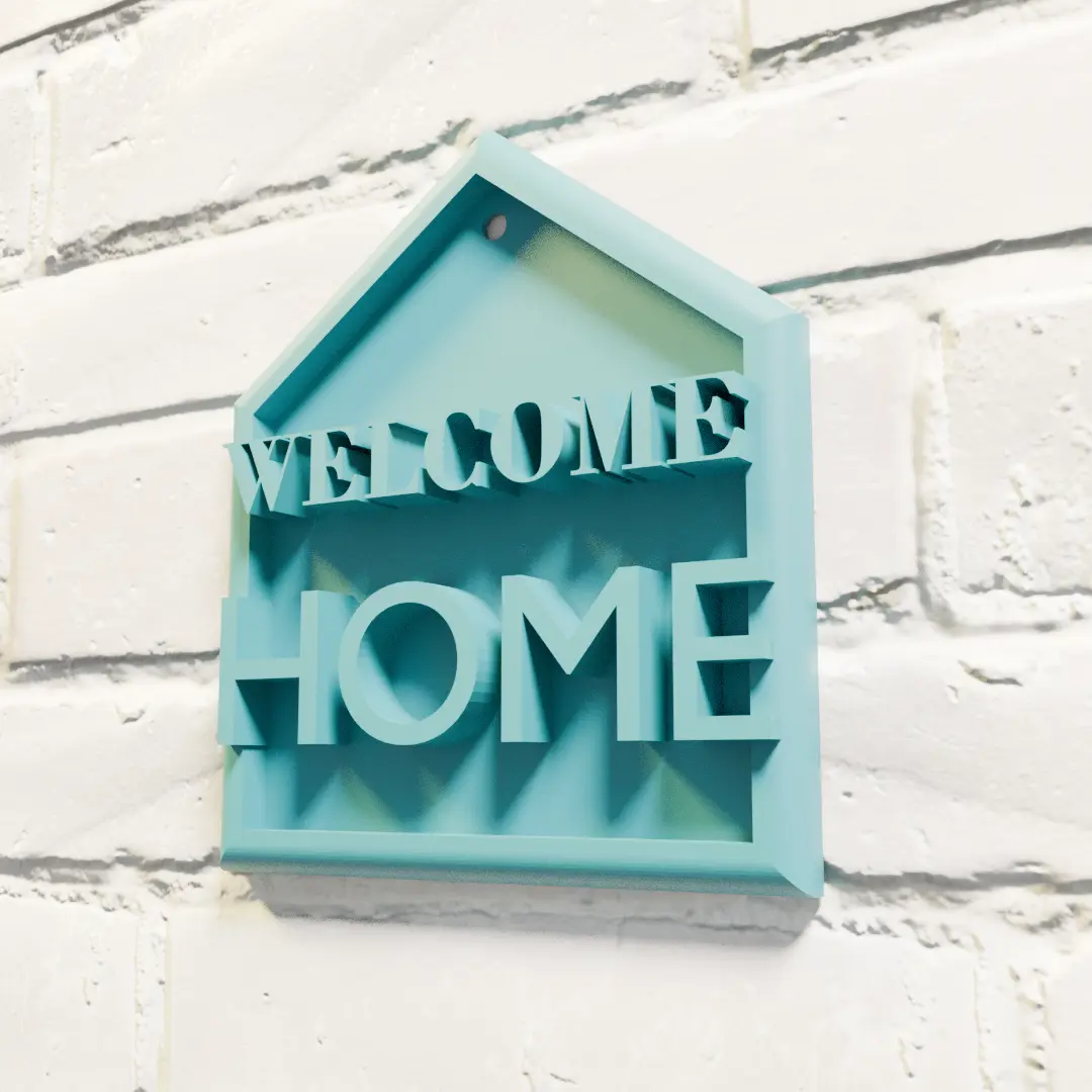 3D Printer Files | 3MF File | wall decor welcome home | Creality Cloud