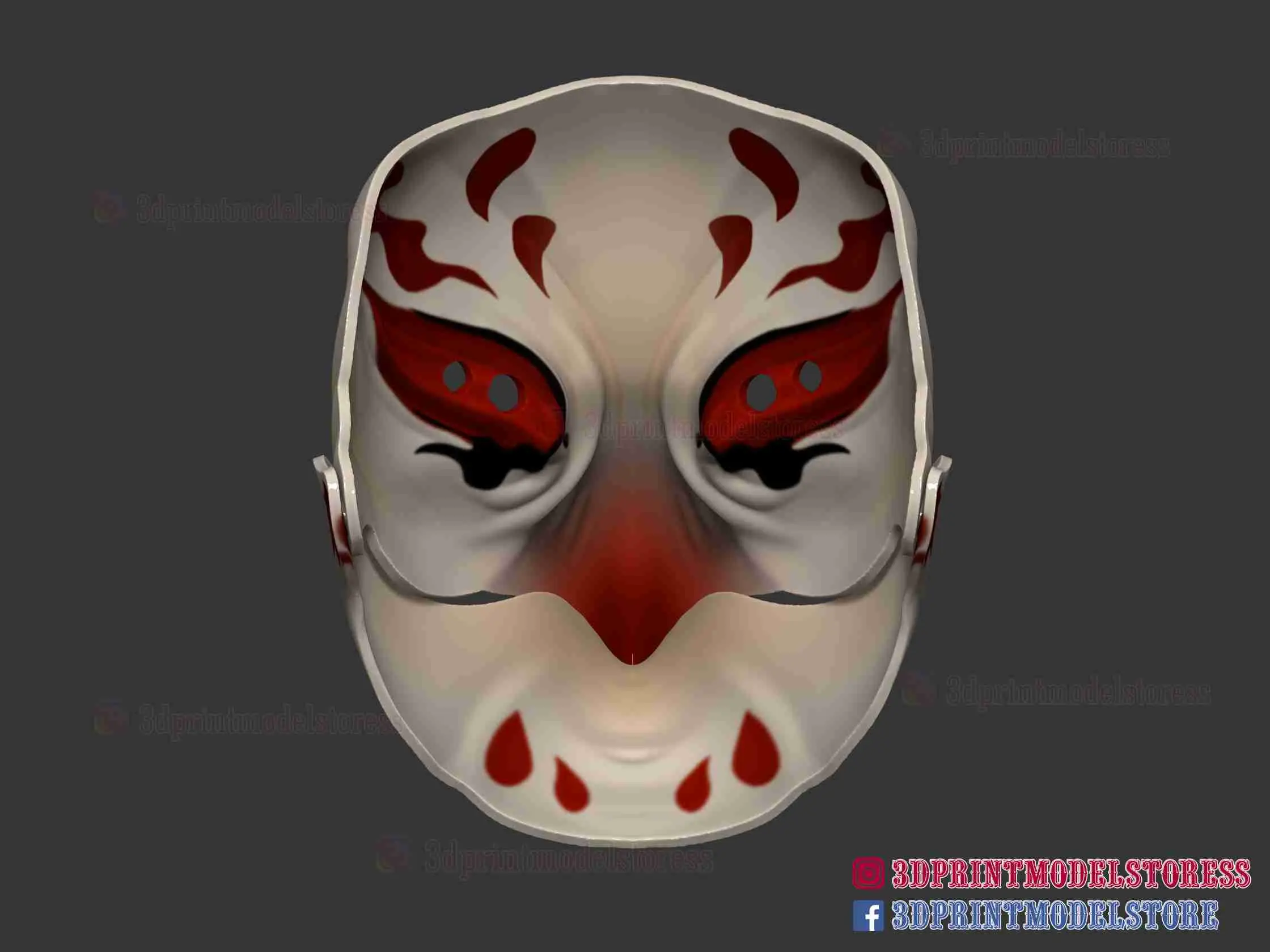 Other STL Download - Japanese Kitsune Oni Samurai Bird Maskby ...