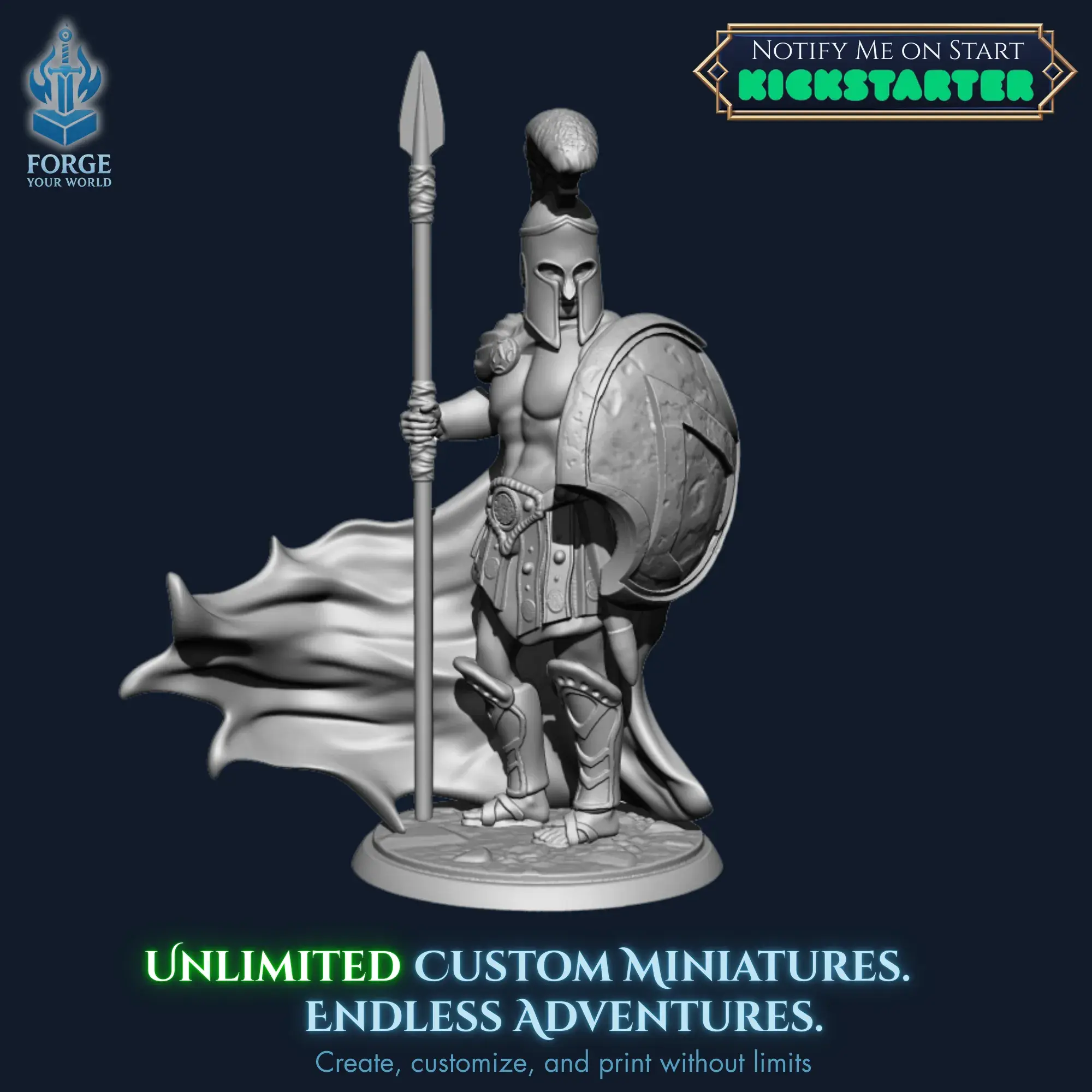Free Characters & Creatures STL Download - Free Spartan Sample Mini | Forge Your Worldby ...