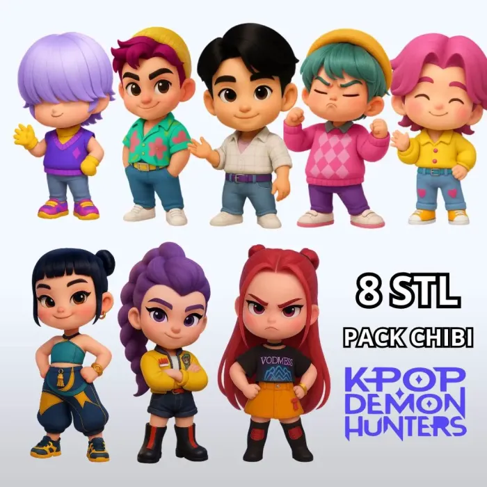 3D Printer Files | 3MF File | Pack chibi- kpop demon hunters | Creality ...
