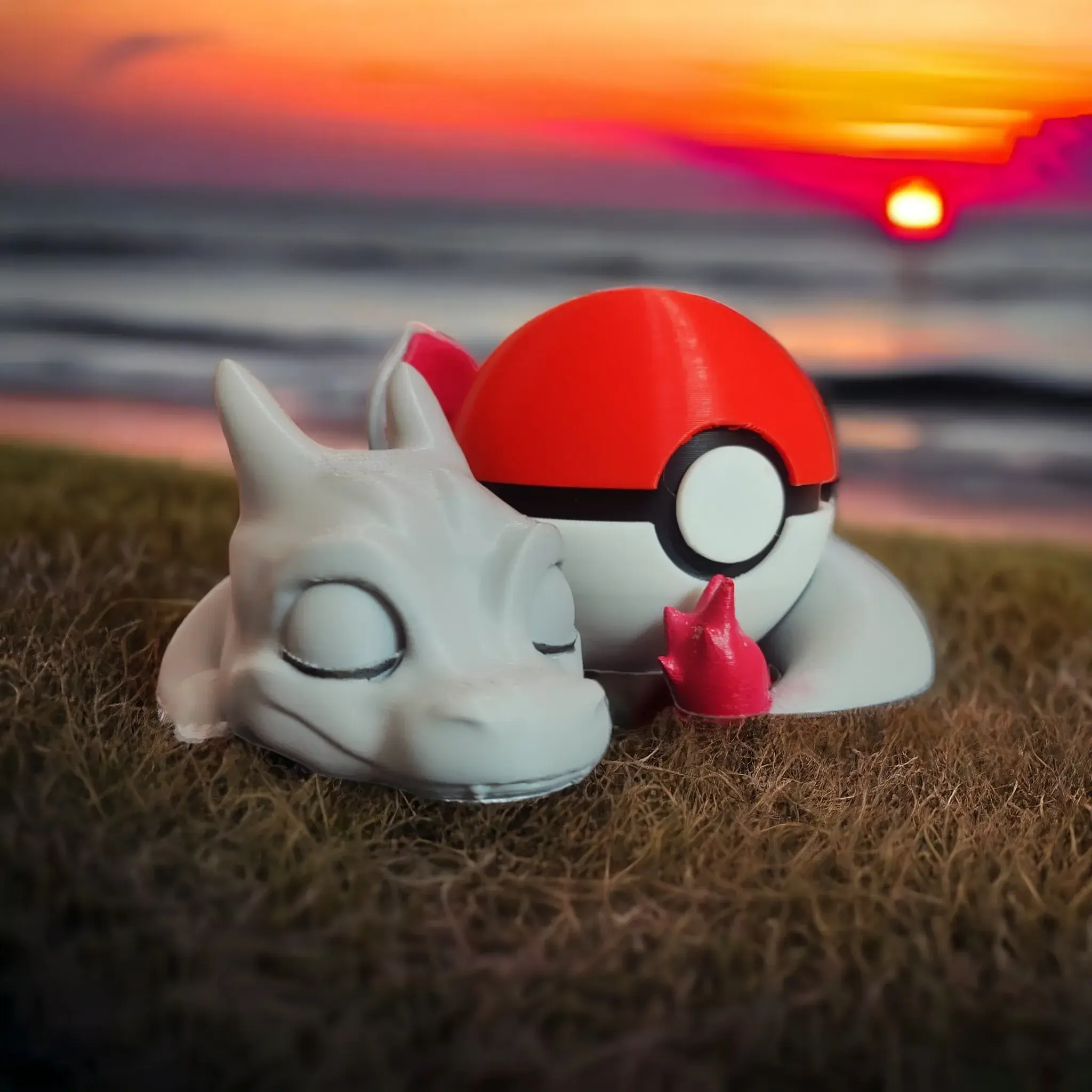 Characters & Creatures STL Download - Sleeping Charizard + Pokeball ...