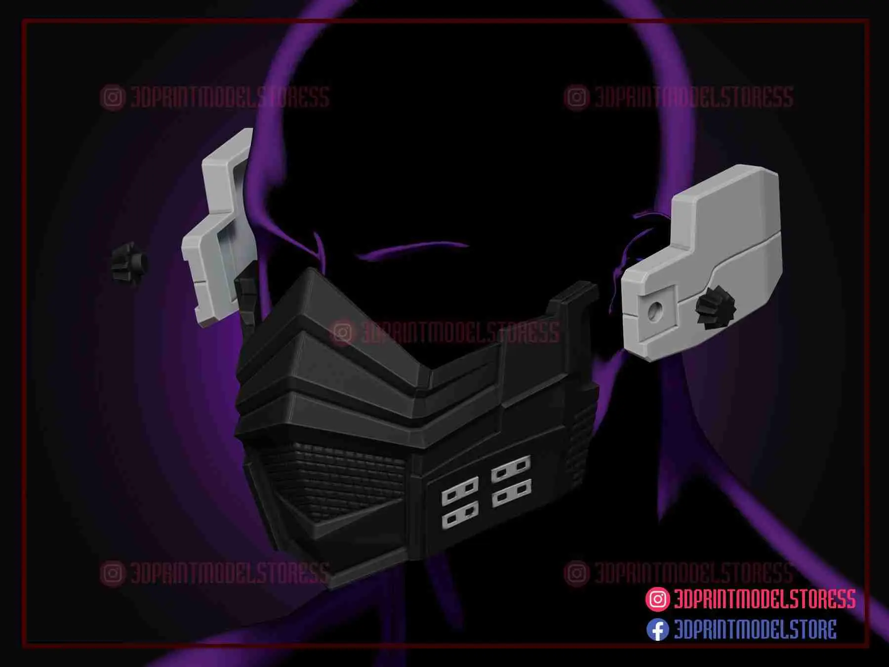 Cosplay STL Download - My Hero Academia Shinso Hitoshi Mask ...