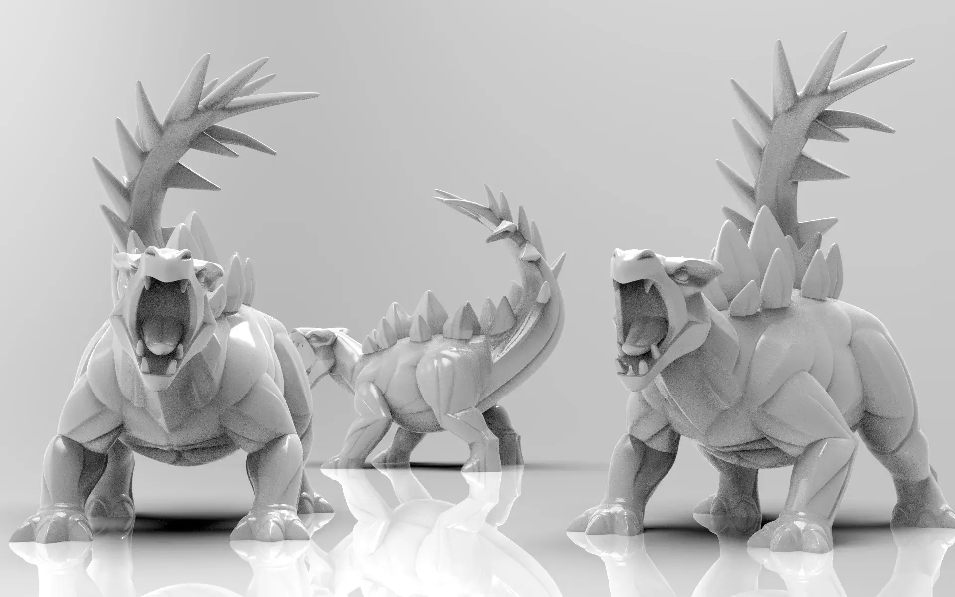 Sculptures & Artworks STL Download - Mystical Stegosaurus Minimalist ...
