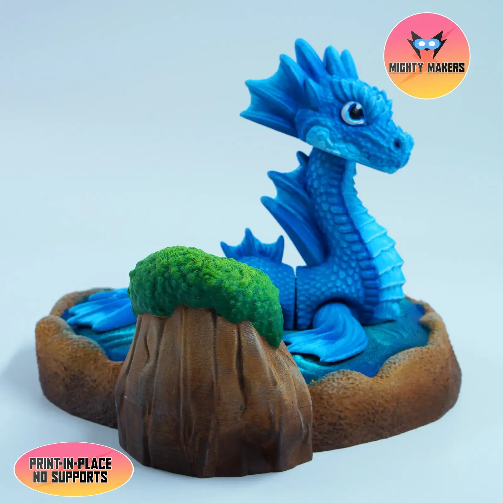 Characters & Creatures STL Download - PRINT IN PLACE FLEXI WATER DRAGON ...