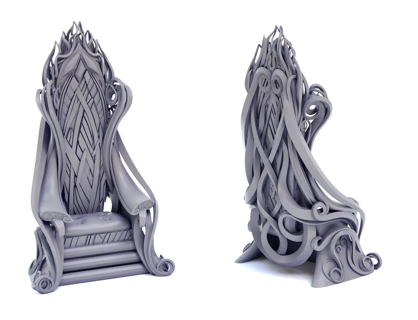Other STL Download - The Baroness | Elf Noble Seated on Throne | TTRPG ...