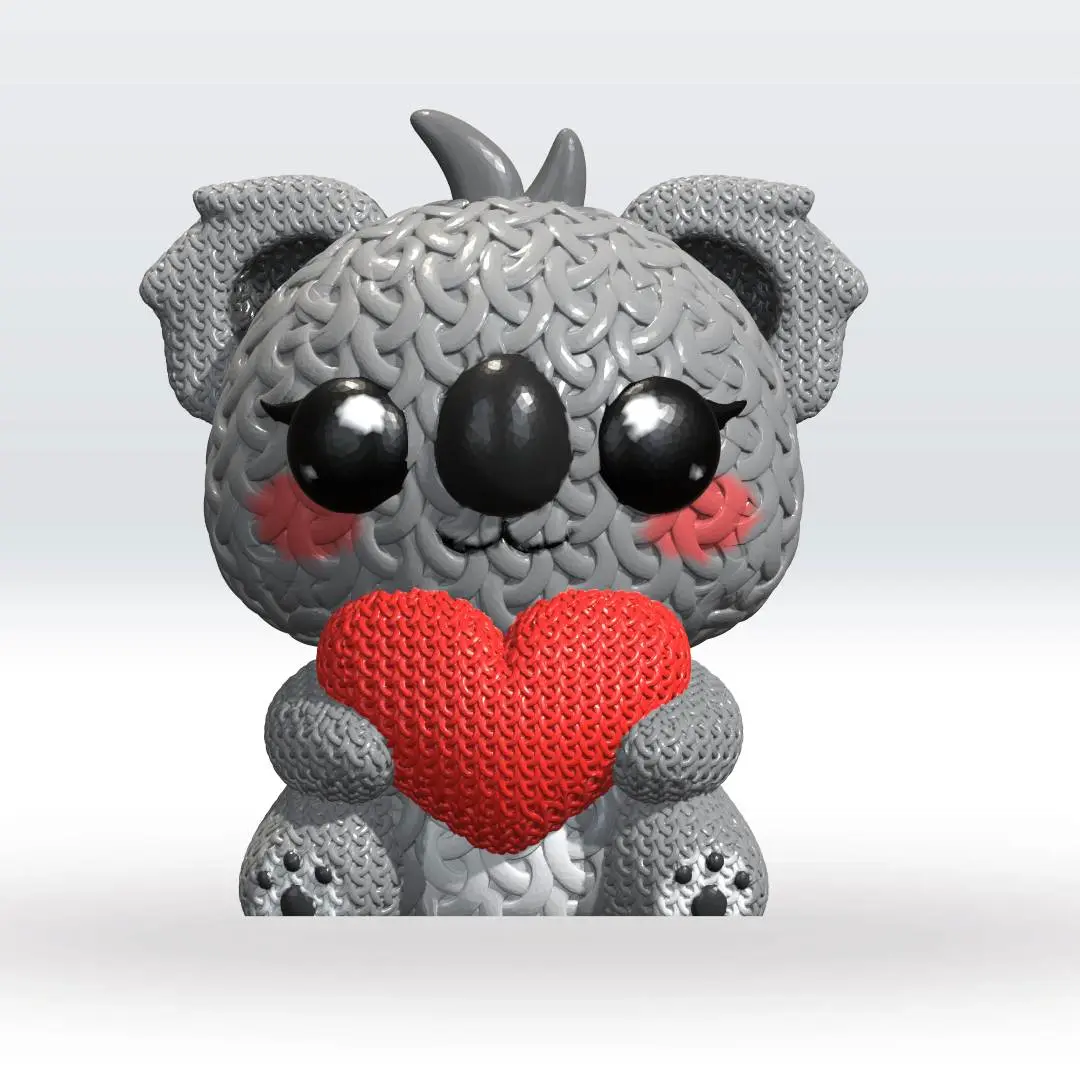 Characters & Creatures STL Download - Knitted Koala 3D Model STL file ...
