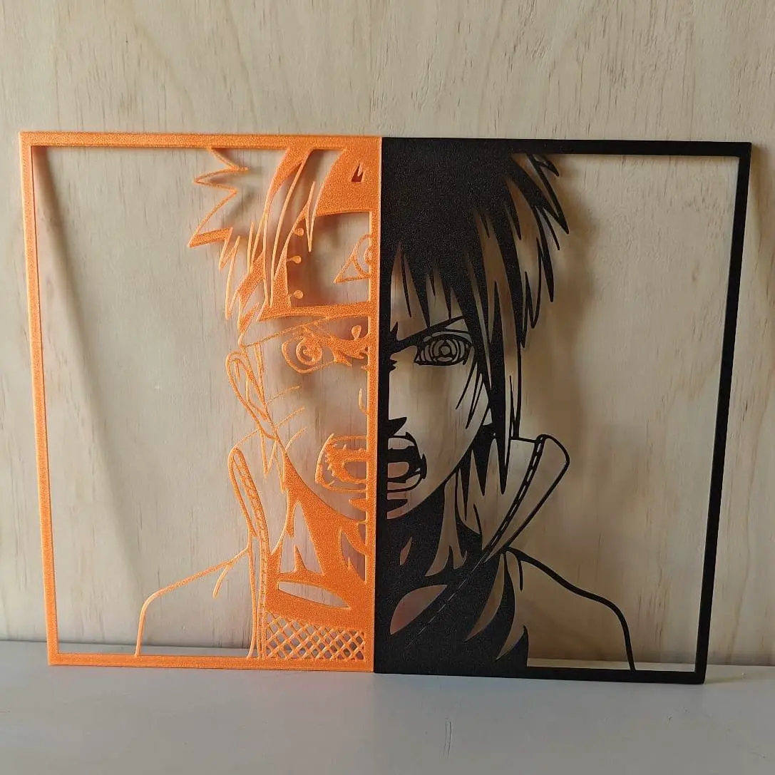 3D Printer Files | 3MF File | Naruto and Sasuke wallart | Creality Cloud