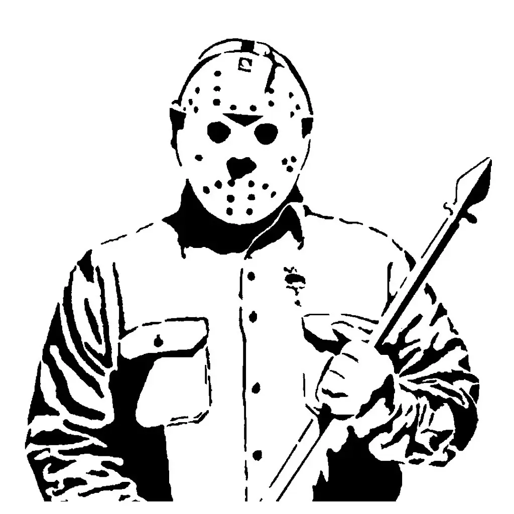 Free Characters & Creatures STL Download - Jason stencil 6by SMT_M 🦊