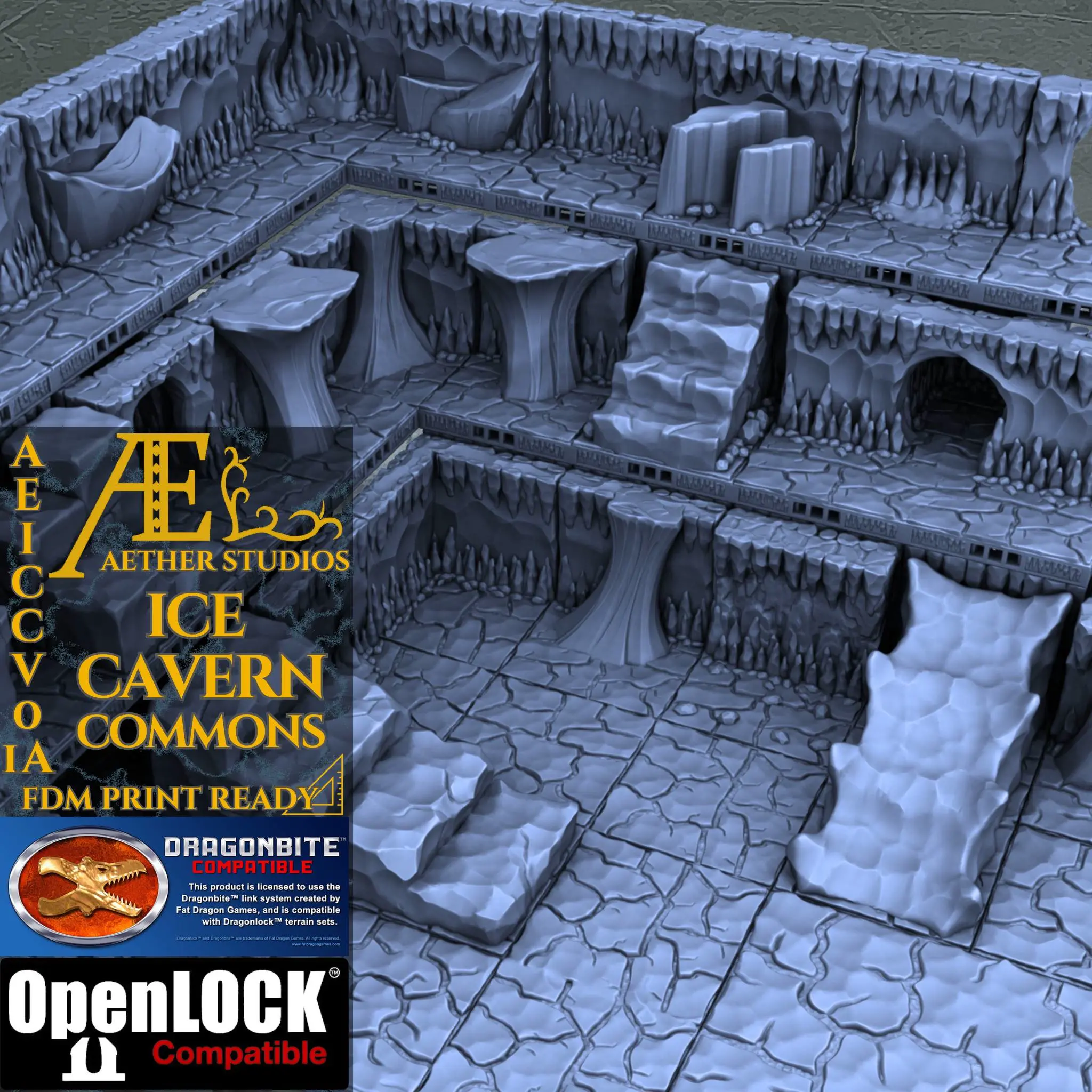 Props & Terrain STL Download - AEICCV01A - Ice Cavern Commonsby Aether ...