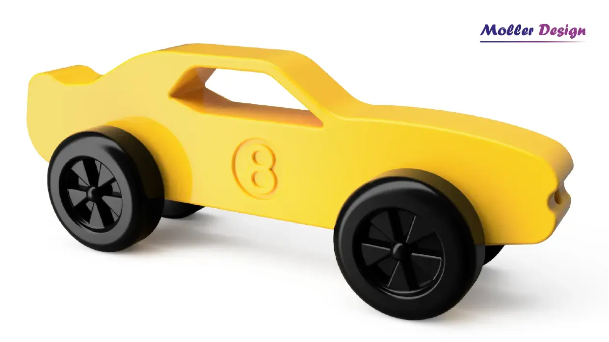 Construction Toys STL Descarga - Classic car pull along toy - MollerDesign