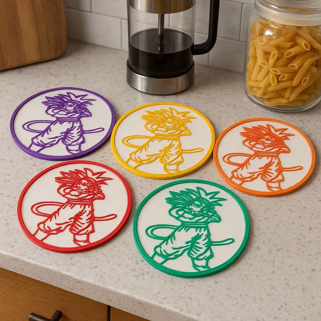3D Printer Files | 3MF File | Dragon Ball Z Goku Super Saiyan 4 Coaster ...