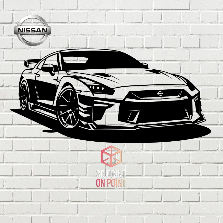 3D Printer Files | 3MF File | NISSAN GTR - 2D WALL ART #1 | Creality Cloud