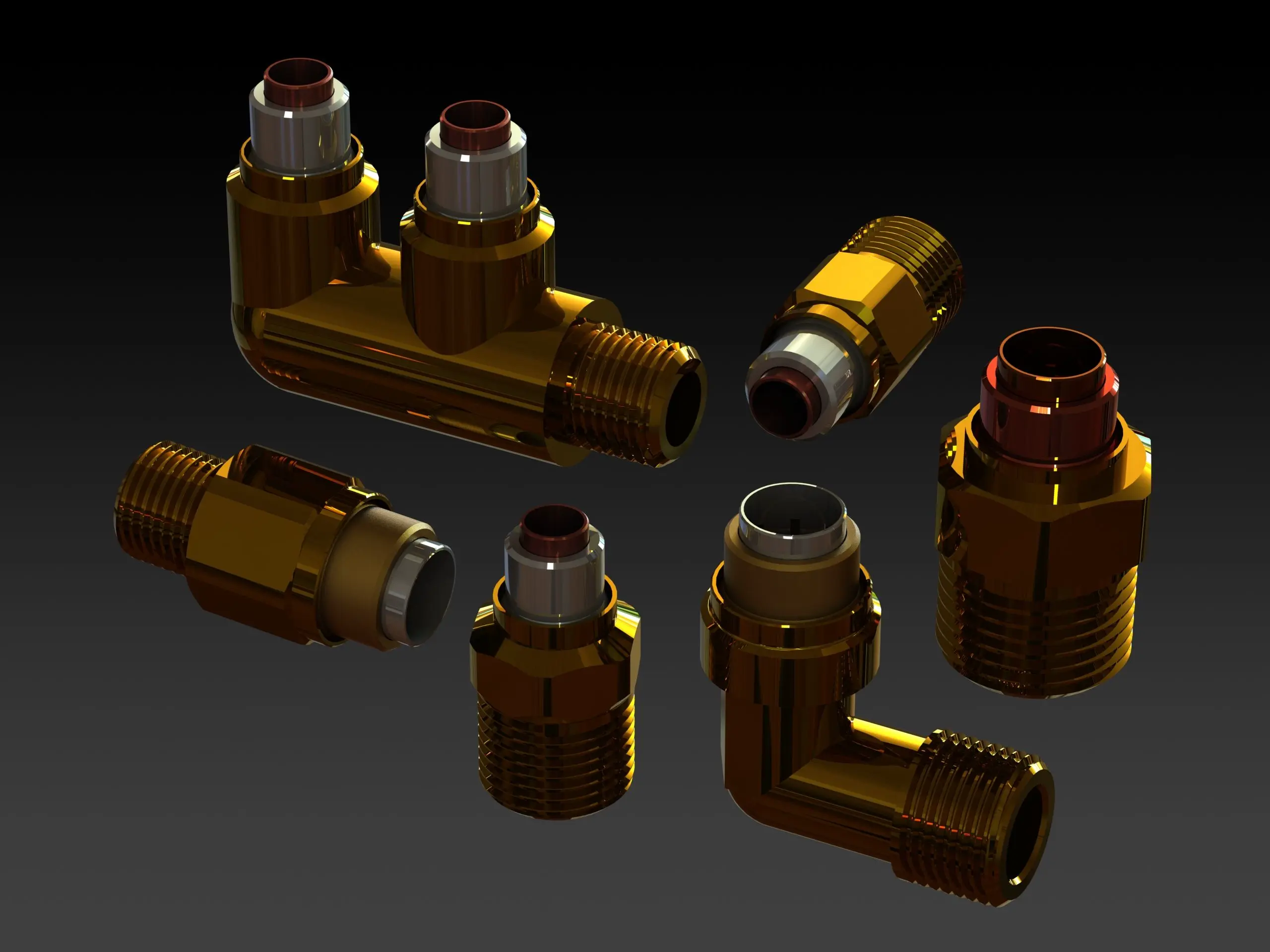 Tools & Spare Parts STL Download - Brass Truck Fittings Setby MR AnyCAD