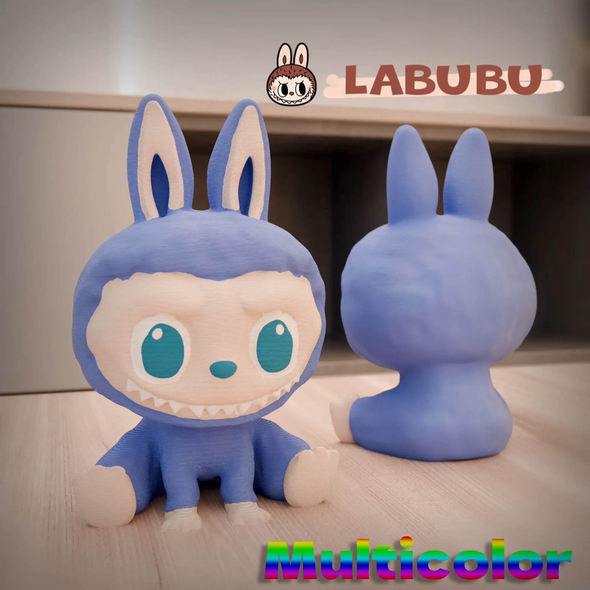 Other STL Download - Labubu Blue Multicolor 3D Model – Cute Collectible ...