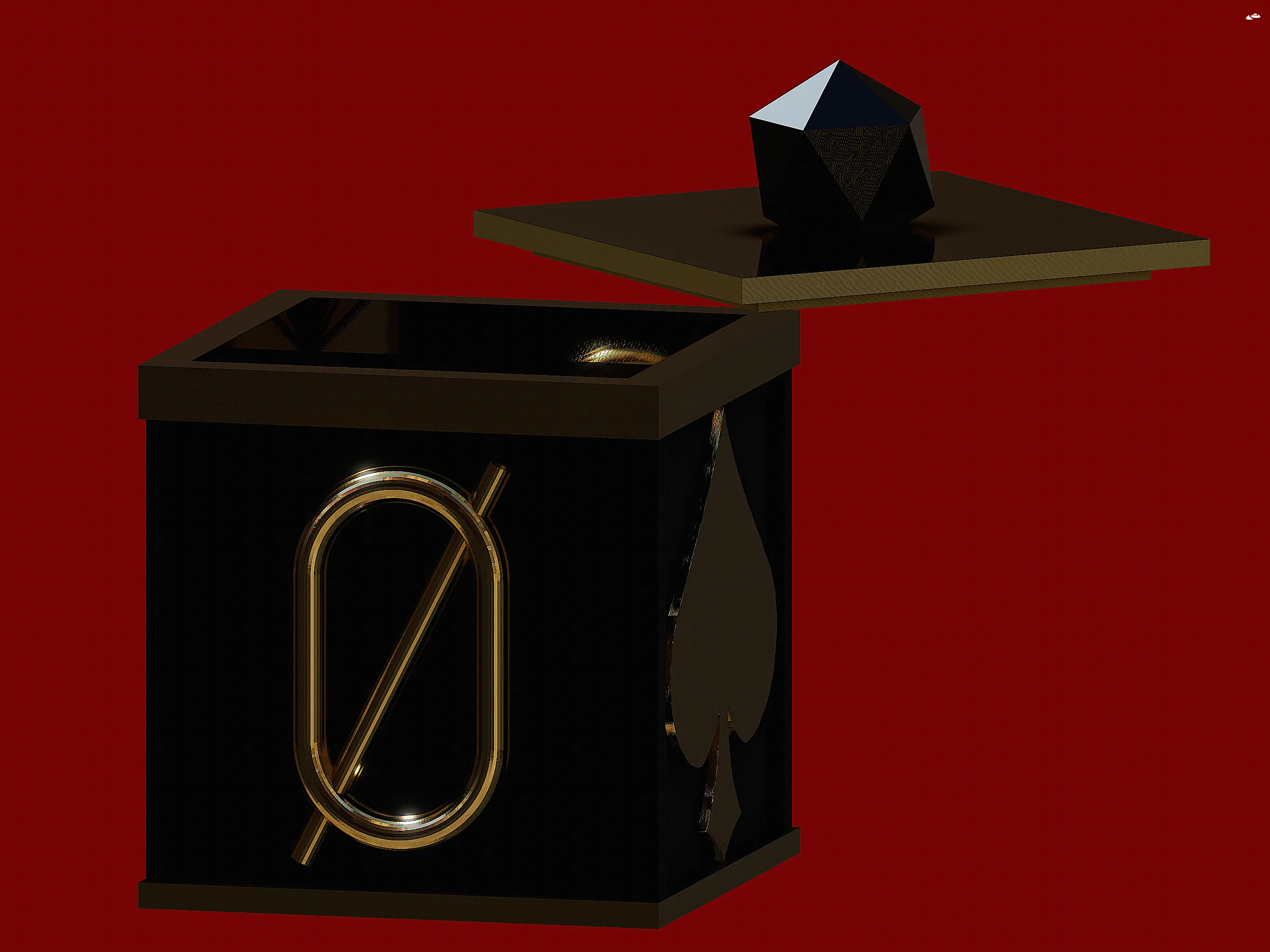 Digital Art STL Download - Zero spade logo cube with lidby SIXBELOW