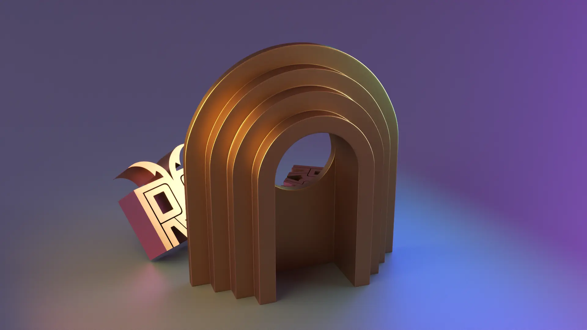 Digital Art STL Download - Arch form desktop decor object 03by rexer_3d