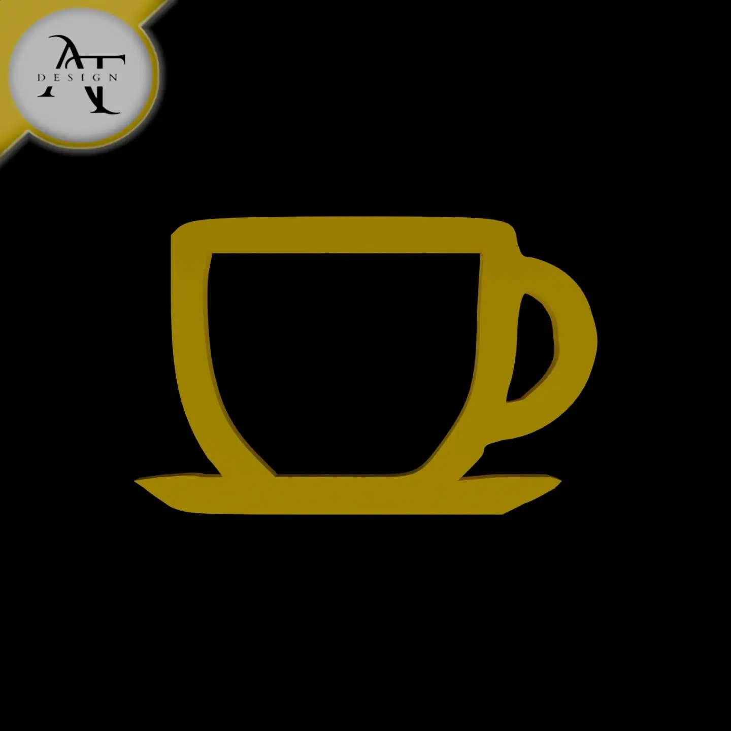 Free Digital Art STL Download - Simple Coffee Cup Symbol - 2D Artby AT ...