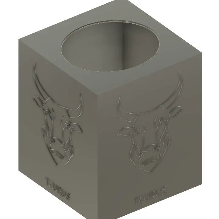 Other STL Descarga - Taurus Zodiac Small Tissue Box Cover - Trash Can Guy
