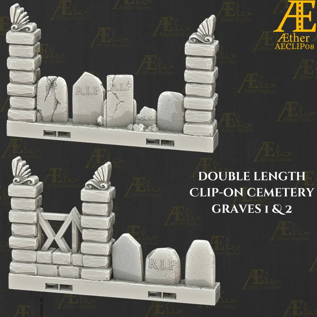 Props & Terrain STL Download - AECLIP08 – Clipon Cemetery Fencesby ...
