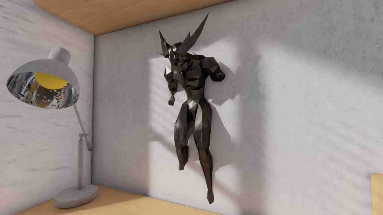 Characters & Creatures STL Download - Demon Wall Lowpoly Low Polyby ...