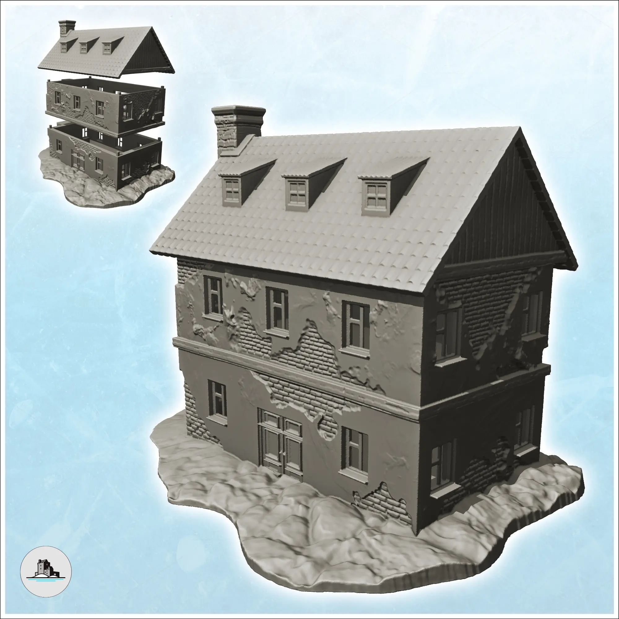 Other STL Download - House with floor - terrain WW2 scenery historical ...
