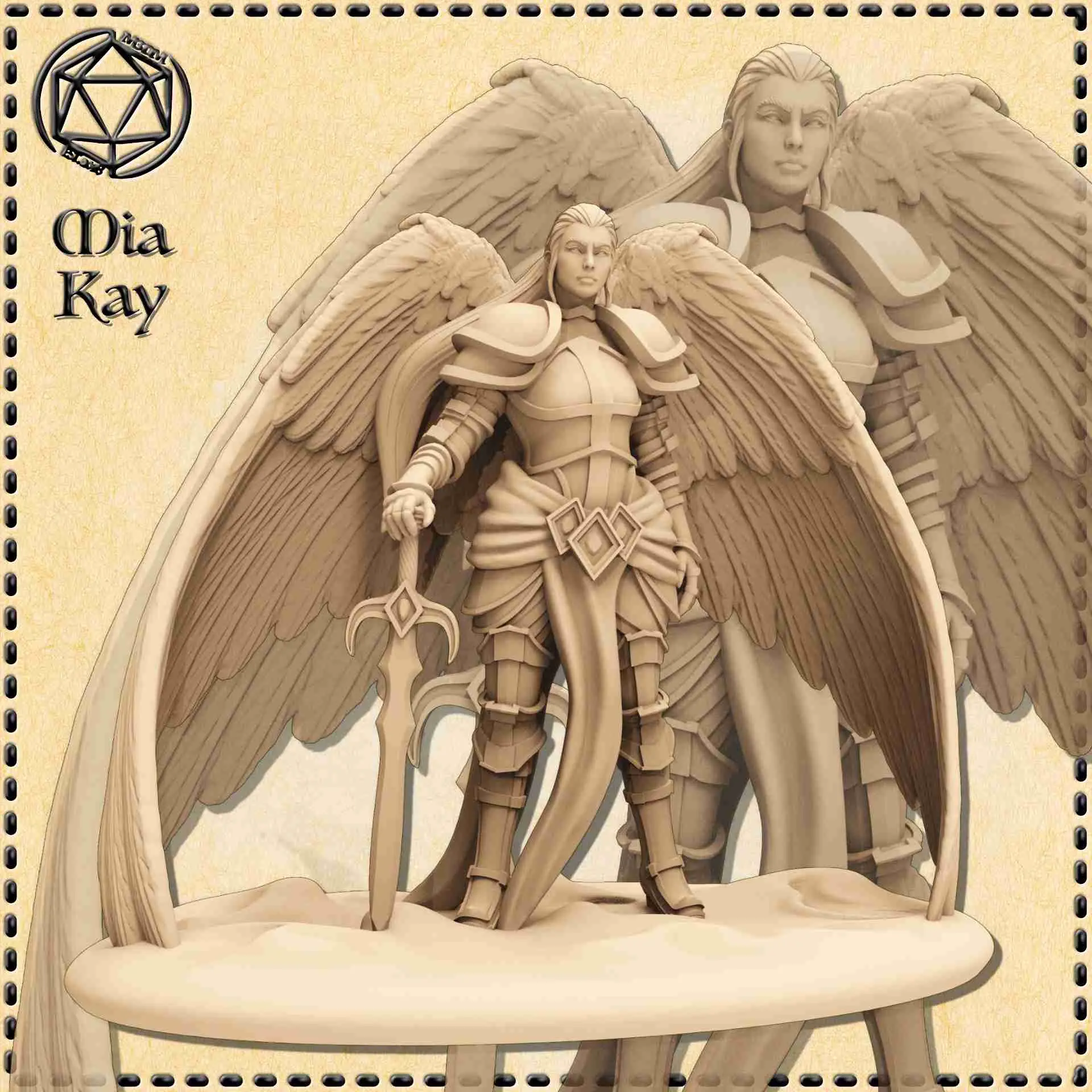 Characters & Creatures STL Download - Holy Angelic Paladinby M3DM