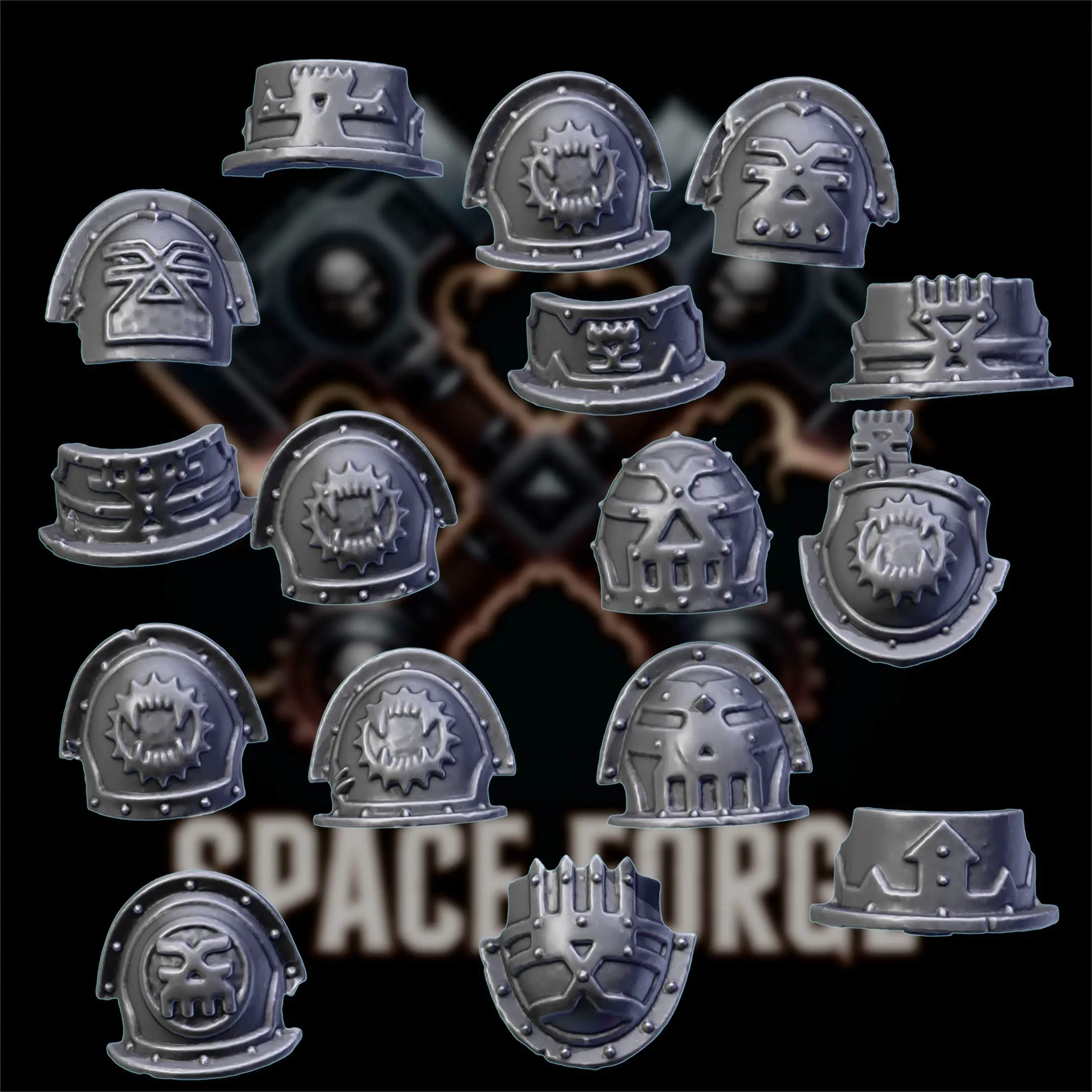 gratuita Miniature Games & Accessories STL Descarga - Brutal Warrior Shoulder Armor Upgrade Kit ...