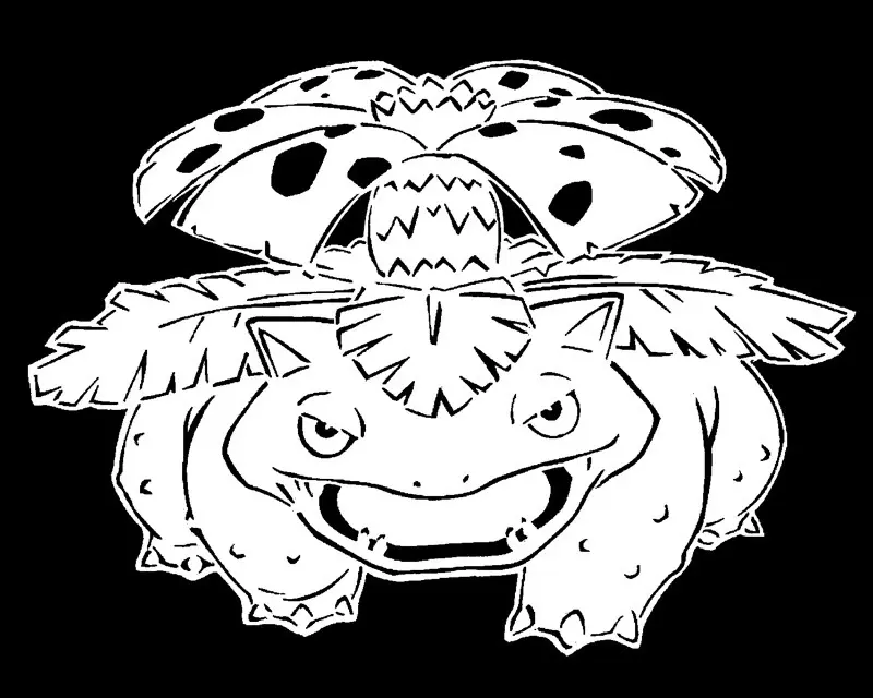 Free Sculptures & Artworks STL Download - 003 Venusaur stencil 2 + 2dby ...