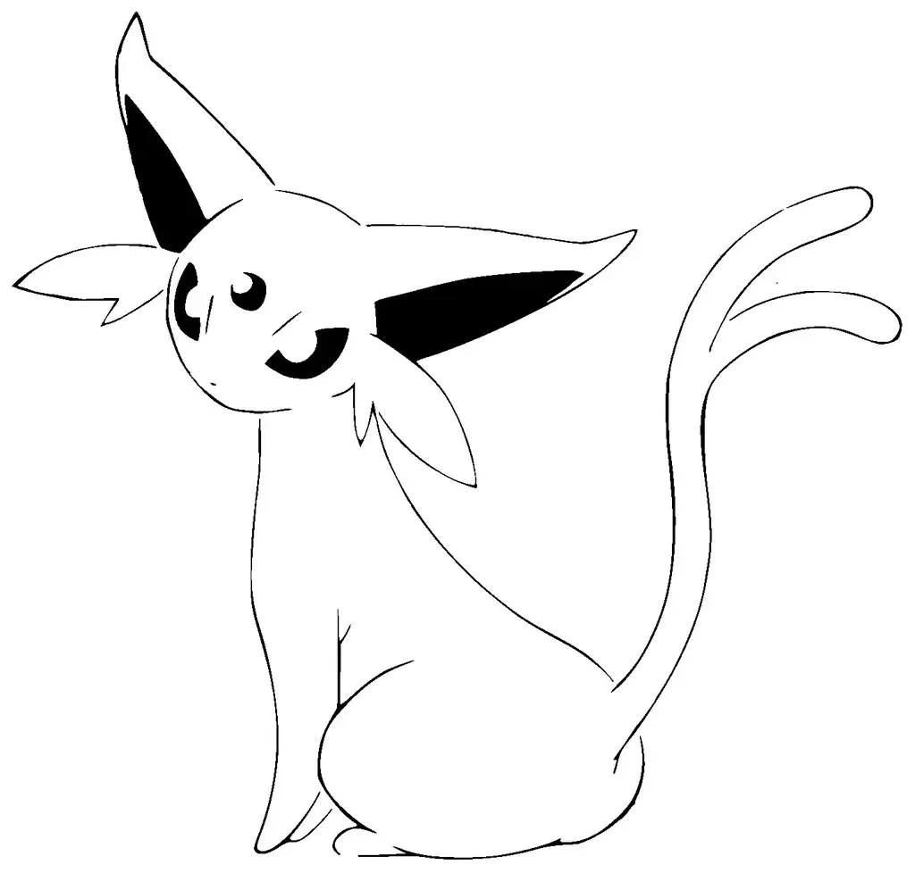 Free Other STL Download - 196 Espeon stencil 2 + 2d by SMT_M 🦊