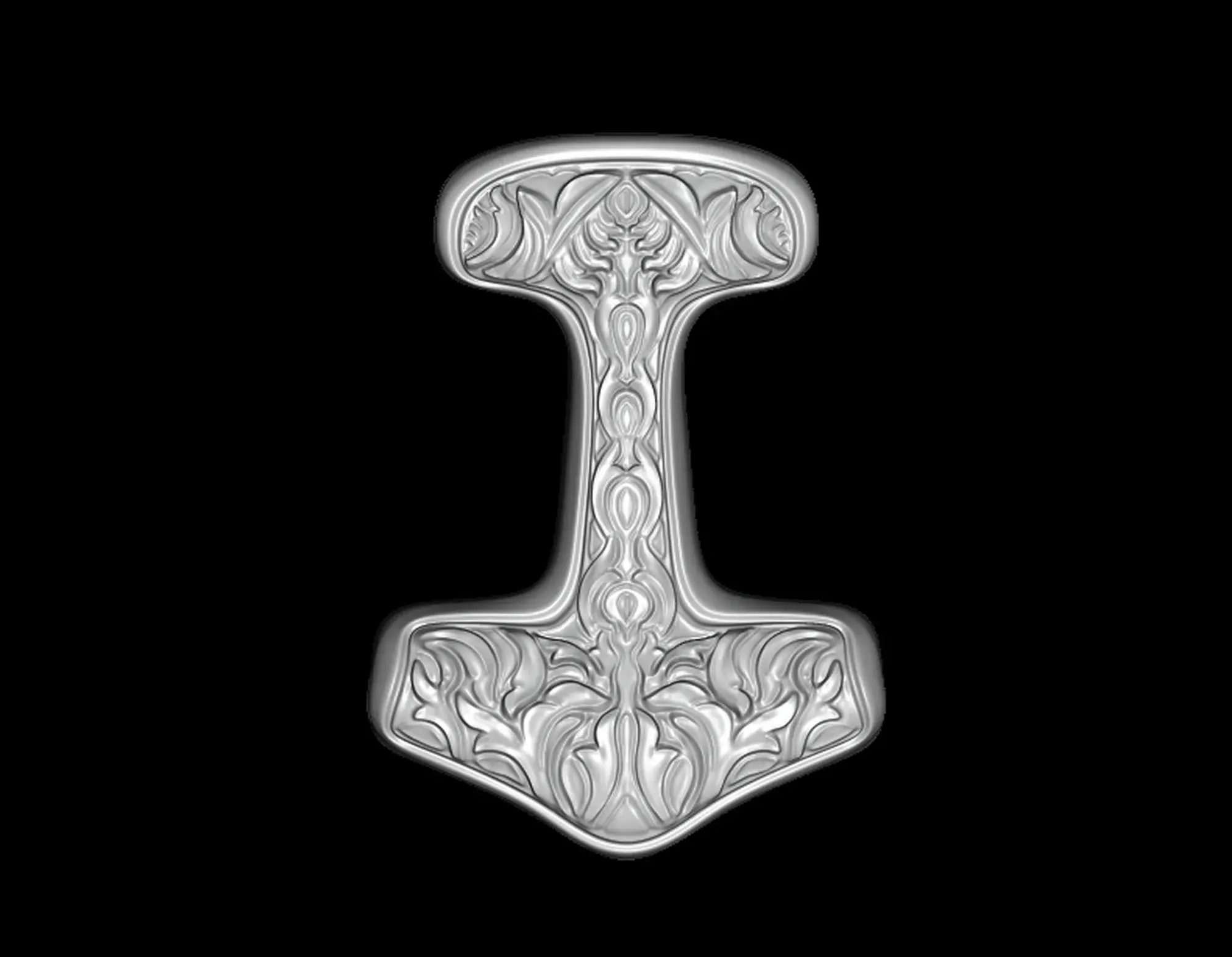 Badges & Coins STL Download - Thor Hammer Pendant 2by Christina3d