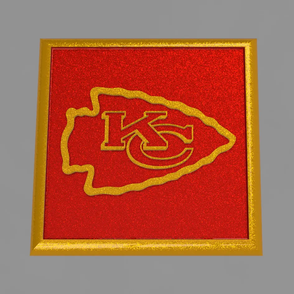 Free Board Games & Card Games STL Download - KC Chiefs Drink Coasterby ...