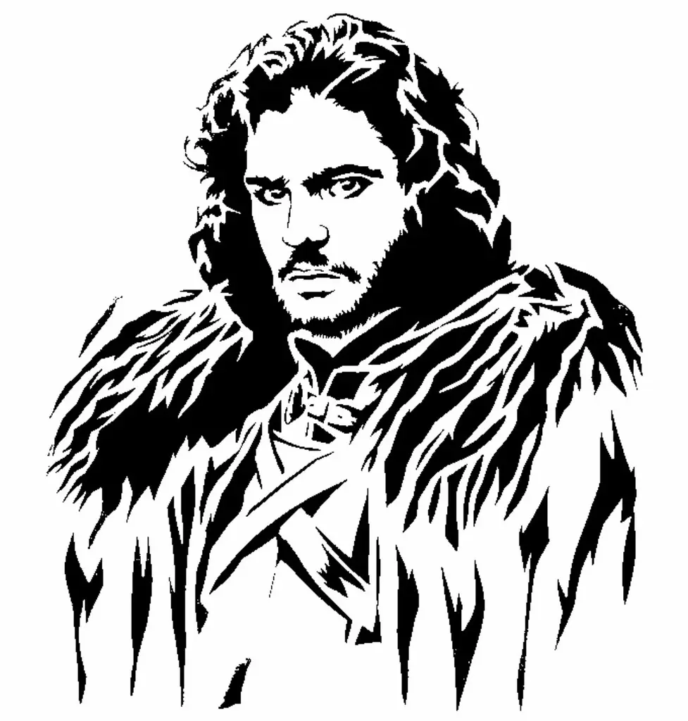 Free Digital Art STL Download - Jon Snow stencilby SMT_M 🦊