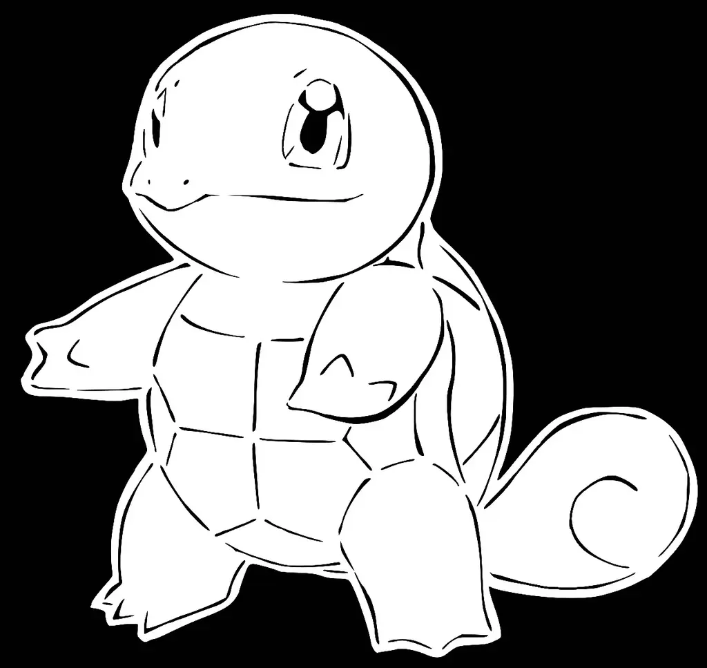 Free Characters & Creatures STL Download - 004 Squirtle stencil 2 ...