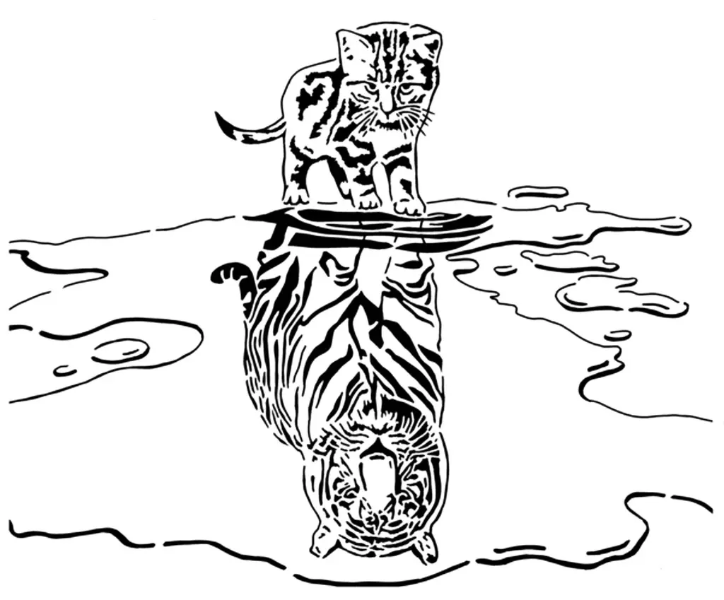 Cat reflection stencil | 3D models download | Creality Cloud