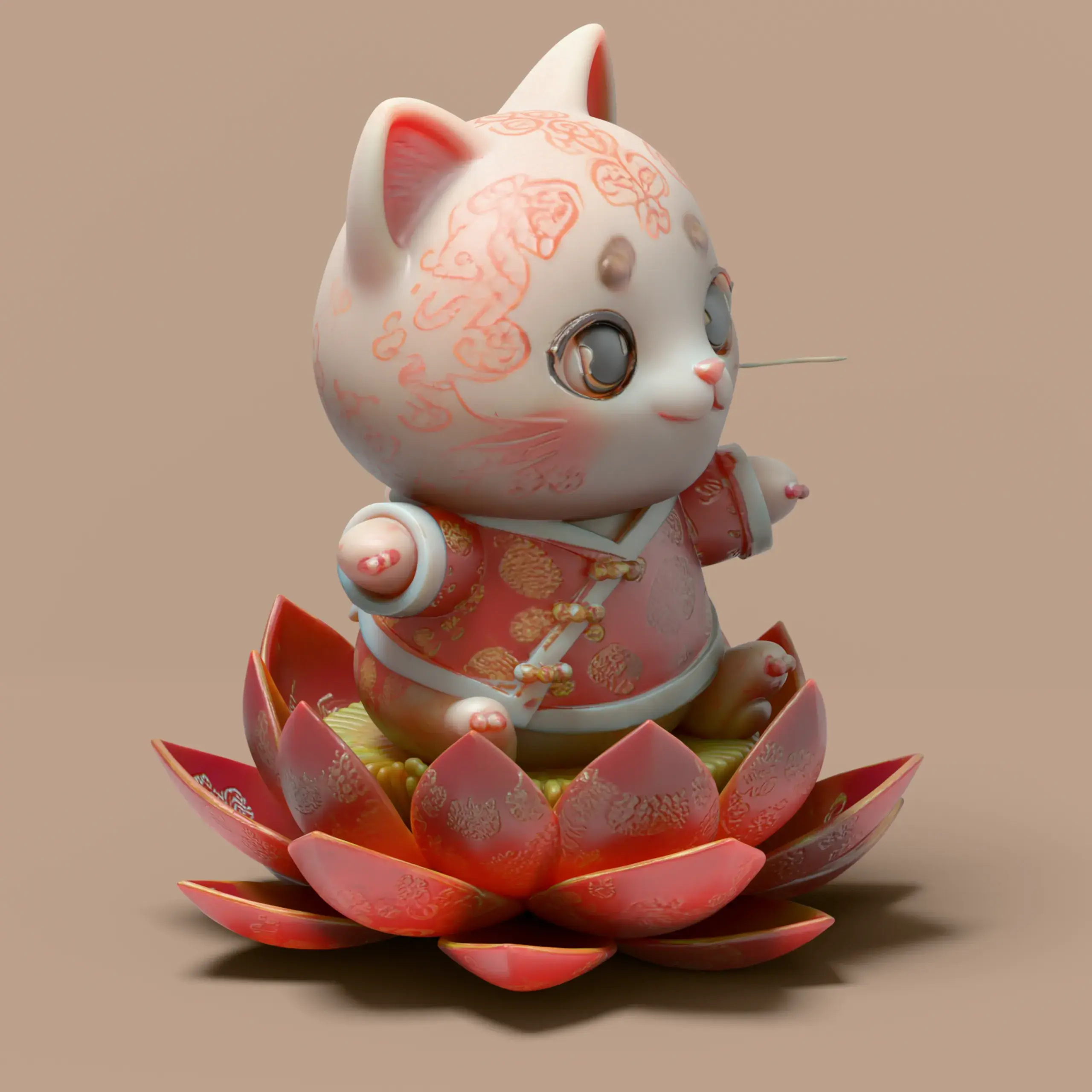 3D Printer Files | 3MF File | Cute Chinese Cat | Creality Cloud