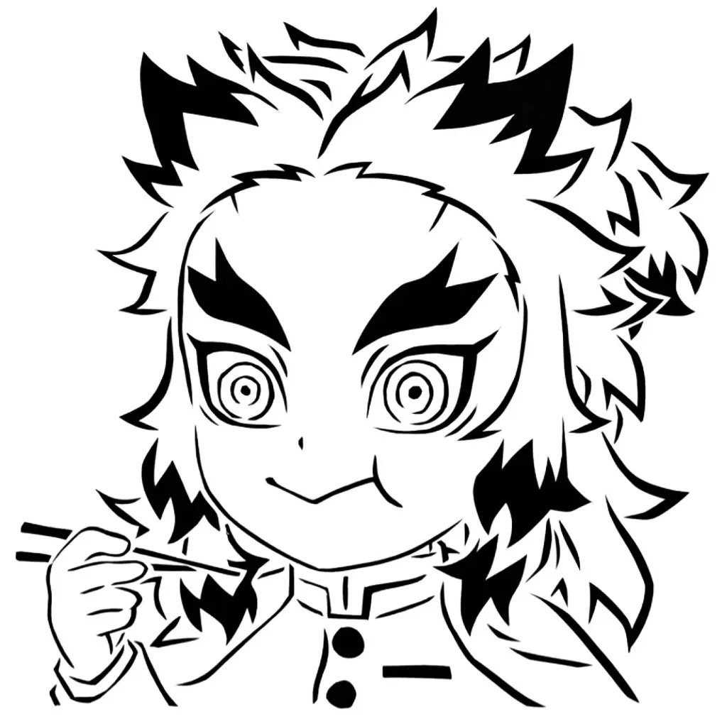 Free Characters & Creatures STL Download - Kyojuro Rengoku stencil 2by ...