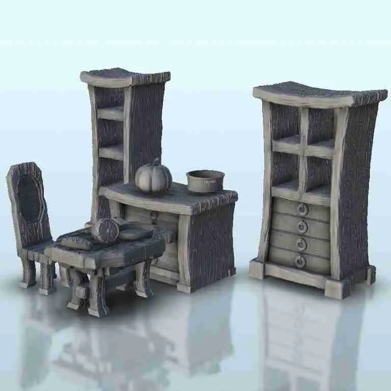 Other STL Download - Medieval kitchen interior set - miniatures ...