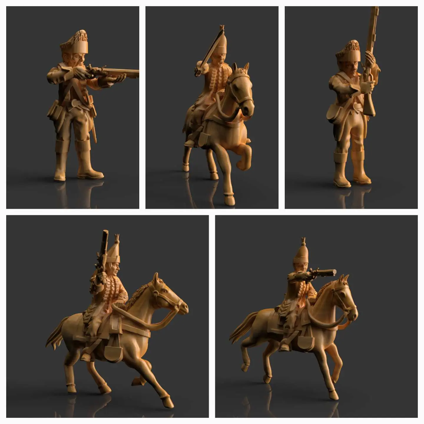 Miniature Games & Accessories STL Download - Soldier set 4 figureby Ha333aP
