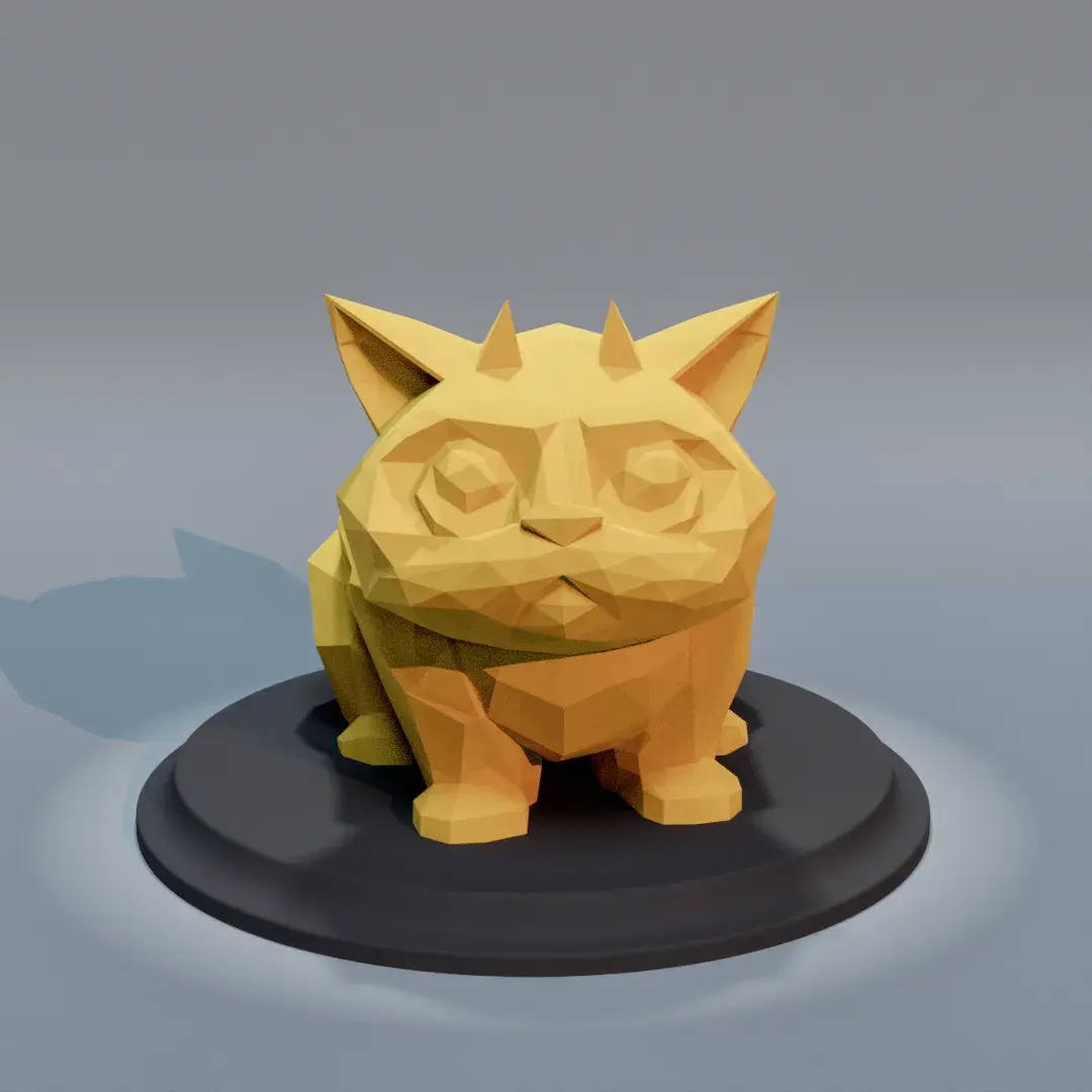 3D Printer Files | 3MF File | Cute Cat - Low Poly | Creality Cloud