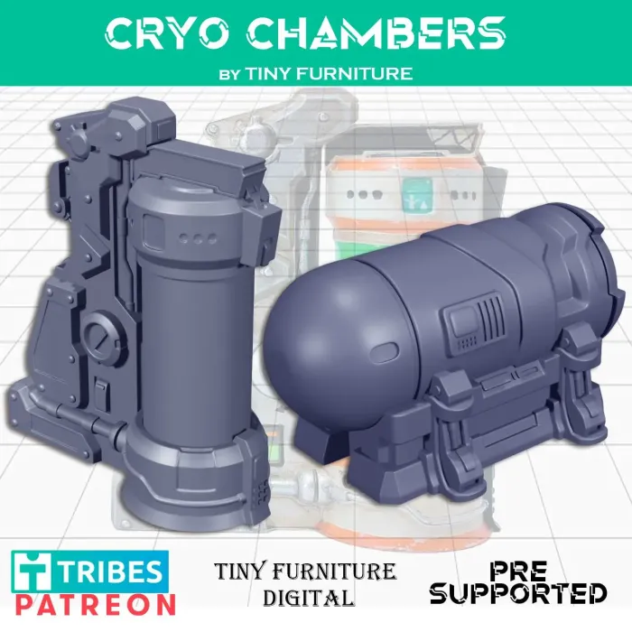 Props & Terrain STL Download - Cryo Chambersby Tiny Furniture