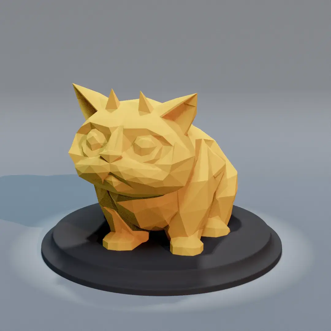 3D Printer Files | 3MF File | Cute Cat - Low Poly | Creality Cloud