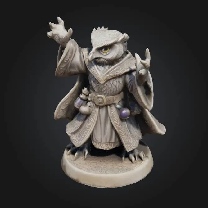 3D Printer Files | 3MF File | Owl Mage Figurine DnD miniature ...