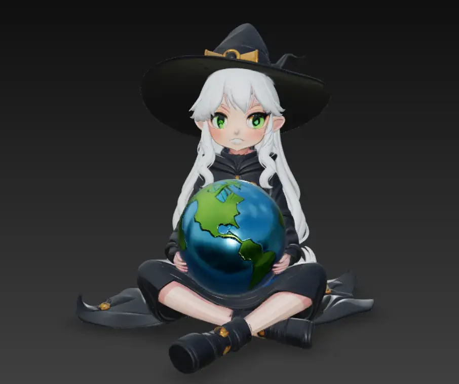 Other STL Download - Witch with planet Earthby Lee3D