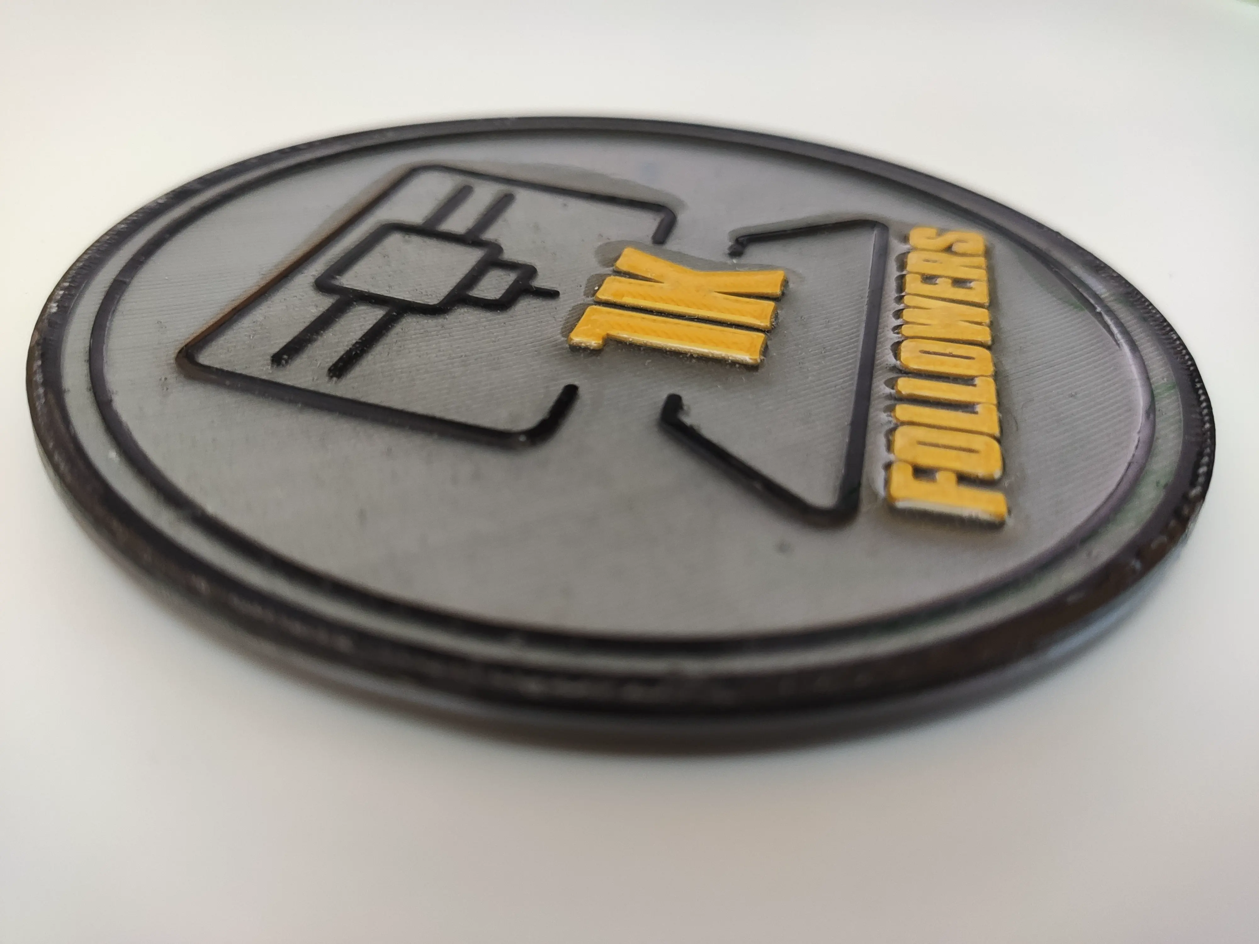 Badges & Coins STL Download - 1K Followers medalby Creathings3D